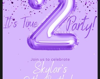 Editable Birthday Party Invitation, Text Invitation, Birthday Party ...