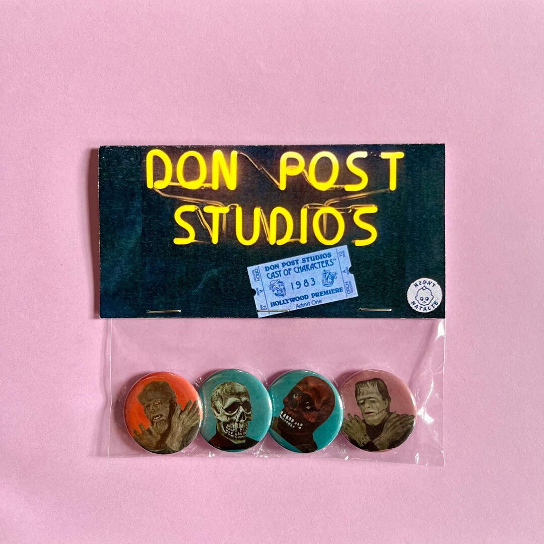 Retro Horror Don Post Masks 1.25" Pinback Button Set of 4 - Etsy