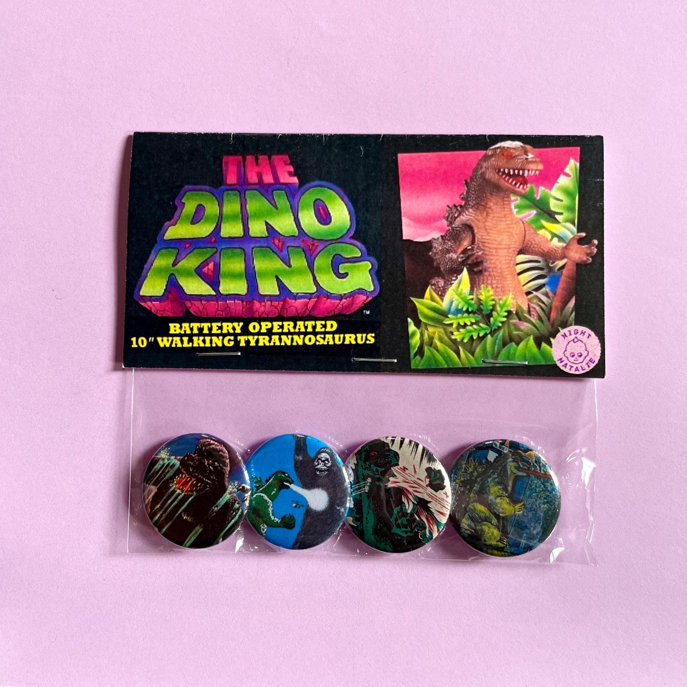 Retro Godzilla Kaiju 1.25" Pinback Button Set of 4 - Etsy