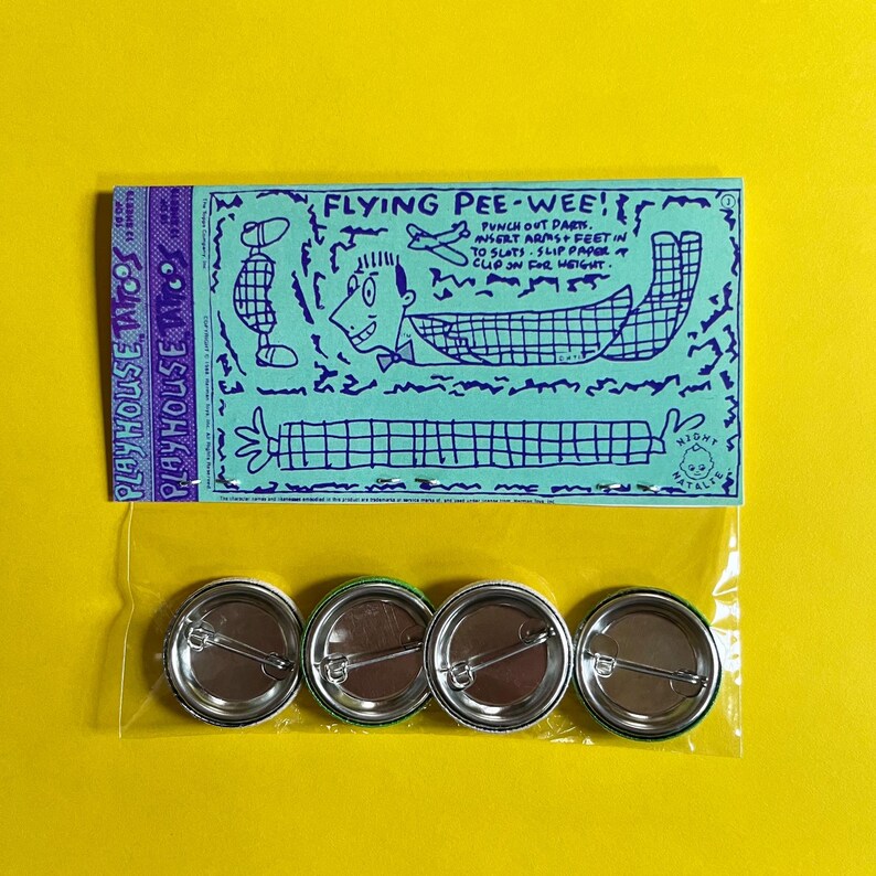 Retro Pee-wee's Playhouse Pee-wee Herman 1.25" Pinback Button Set of 4 ...