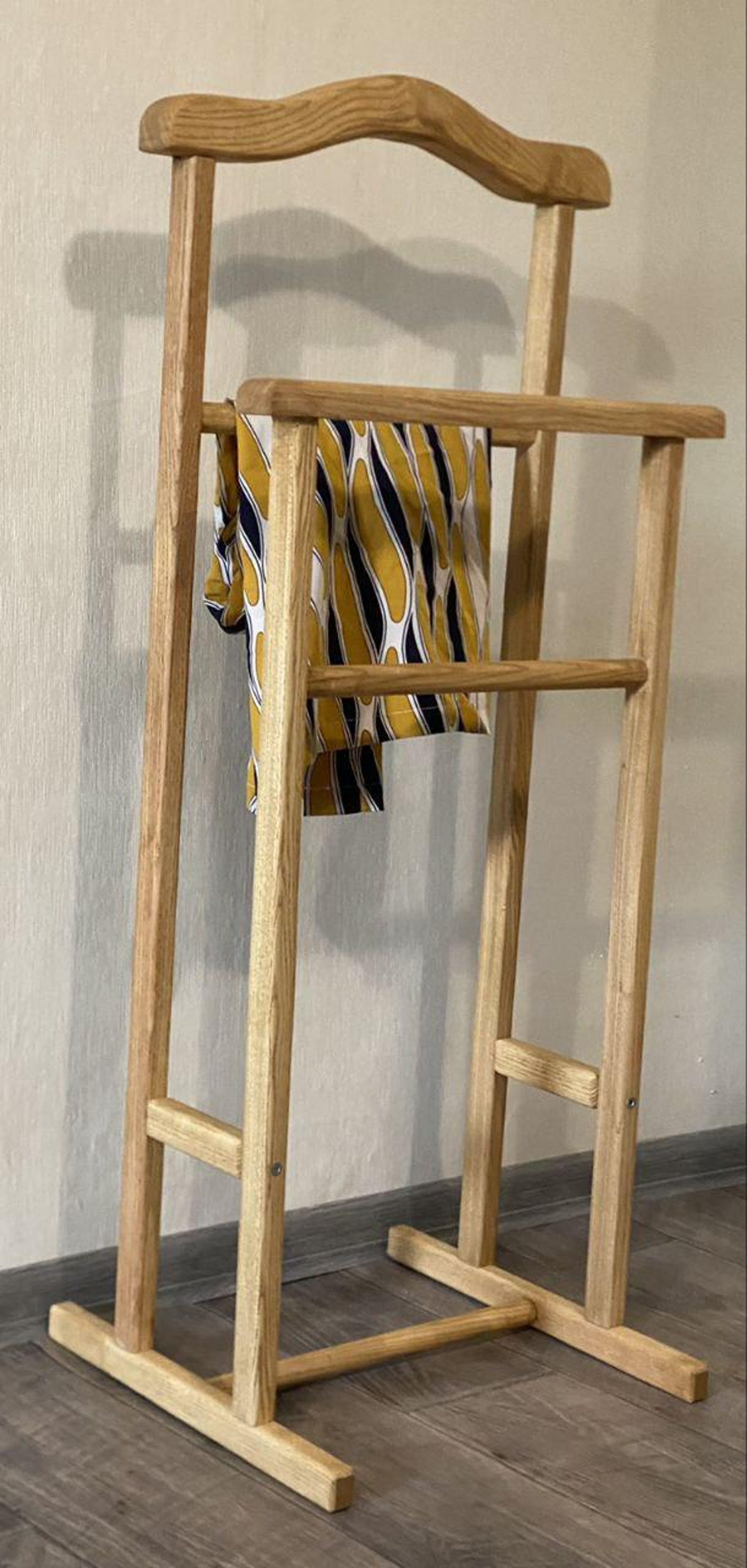 Wooden Clothing Rack, Valet Clothing, Mens Butler,floor Coat Rack ...