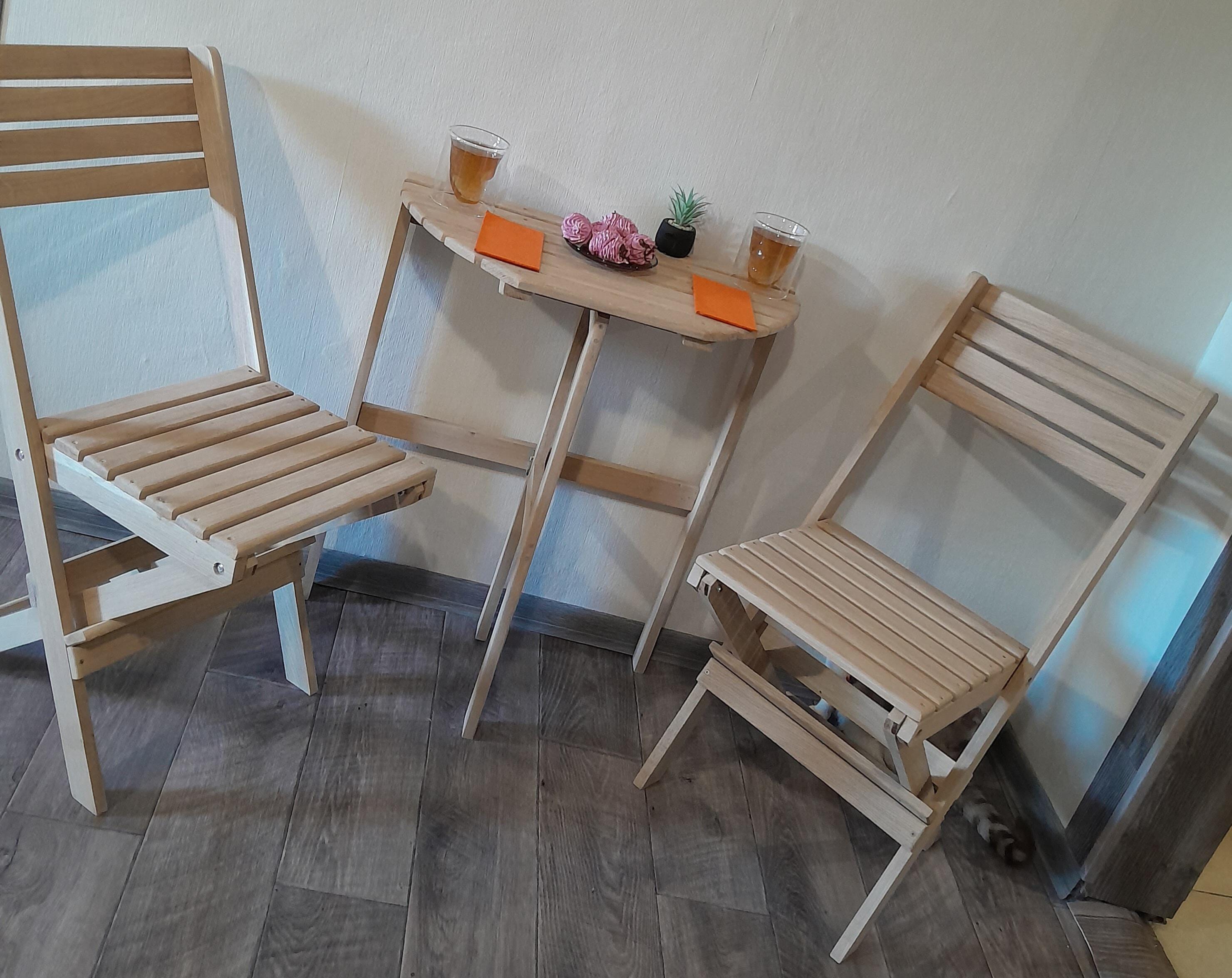 Folding Oak Chair , Natural Wood Stool , Handmade, Space Saving Seat ...