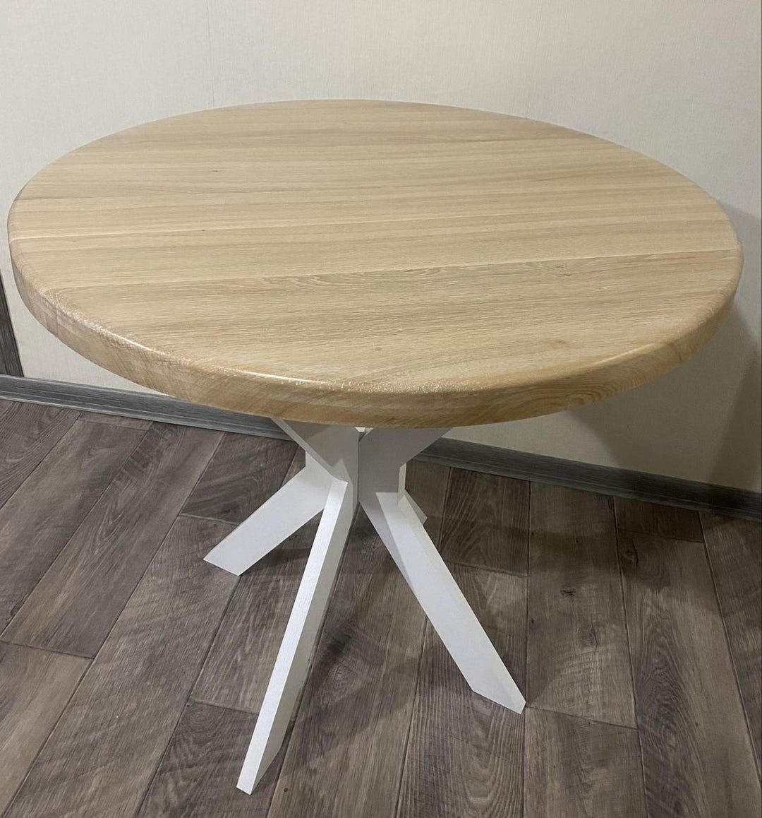 Oak Round Table Wooden Dining Table, Kitchen Table, Activity Table ...