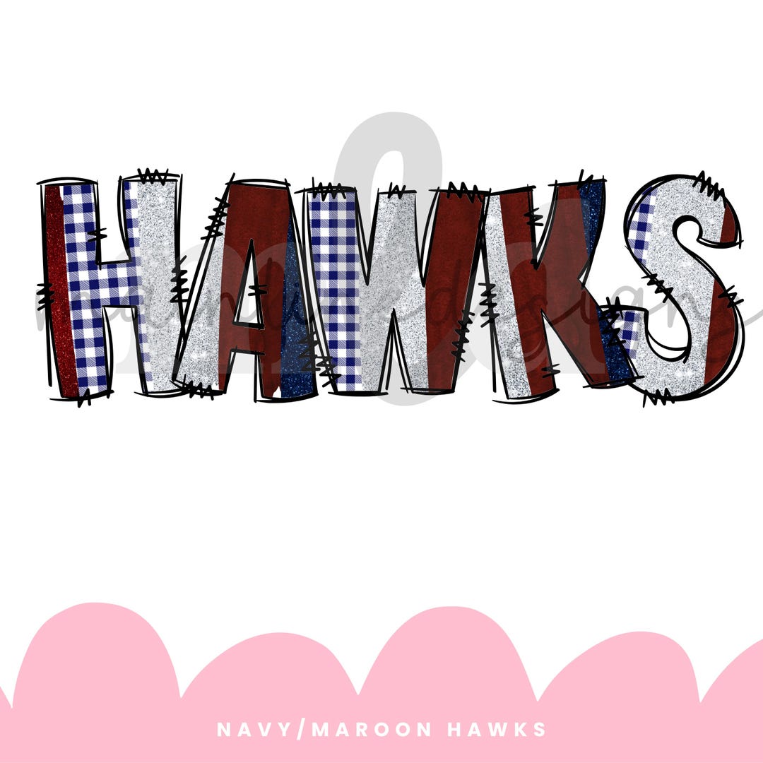 School/mascot Doodle Designs - Hawks - Etsy