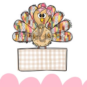 Turkey Doodle - Blank Custom Name Box Digital Design - Etsy