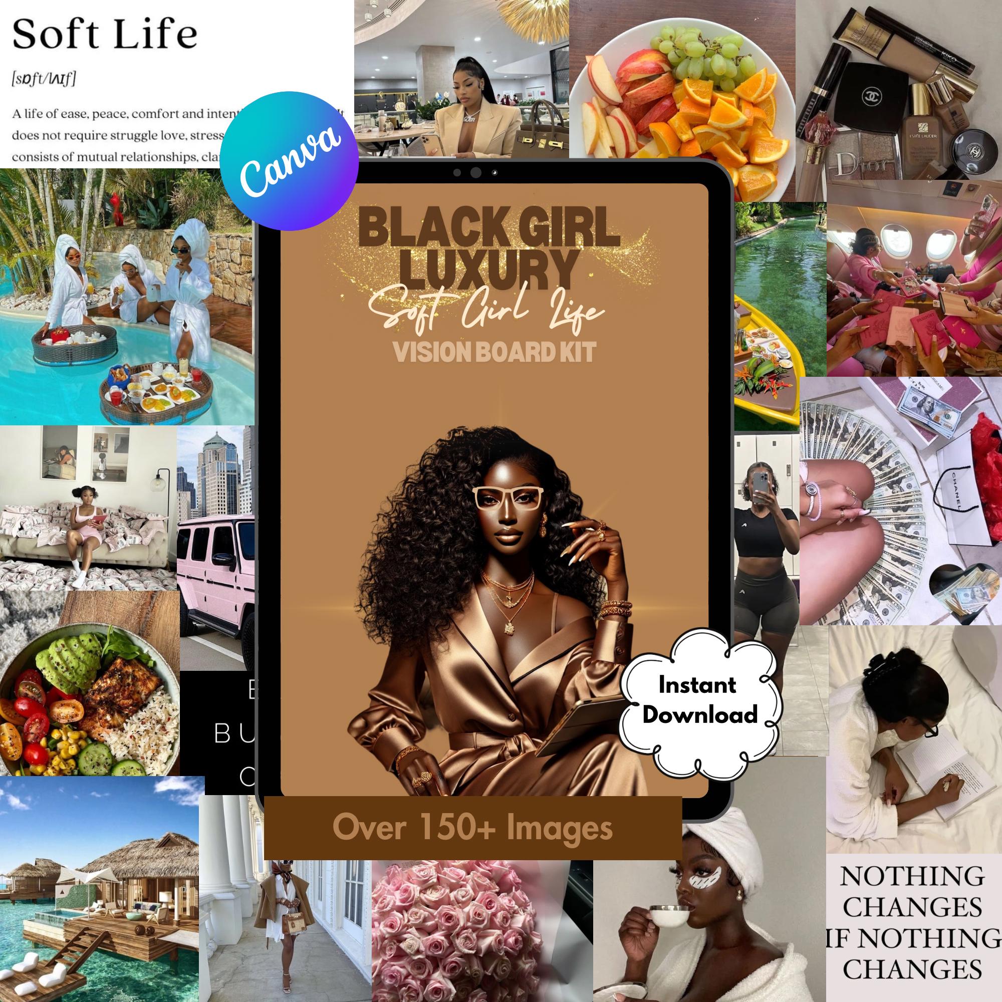 2025 Black Girl Luxury Vision Board Kit | Soft Life Digital Vision ...