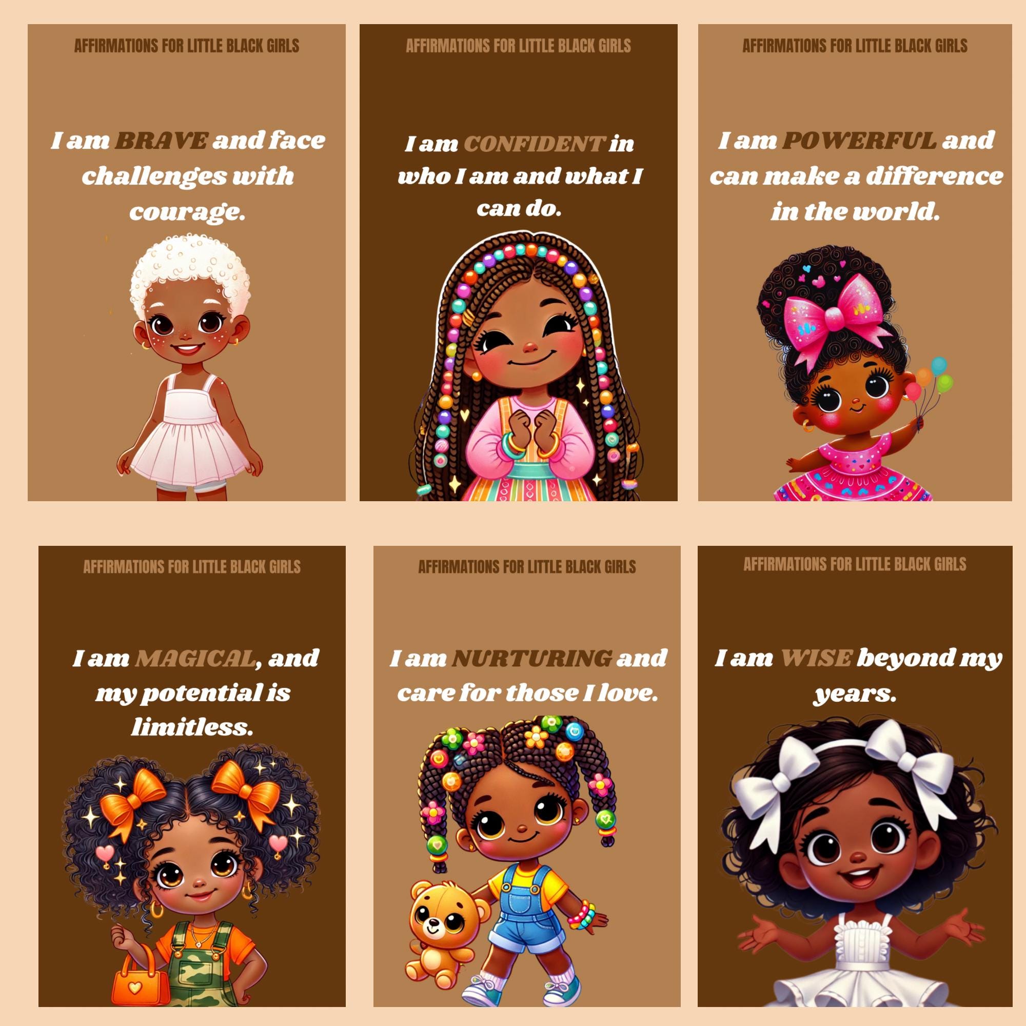 A-Z Affirmation Cards for Black Girls | Empowering Alphabet Cards for ...