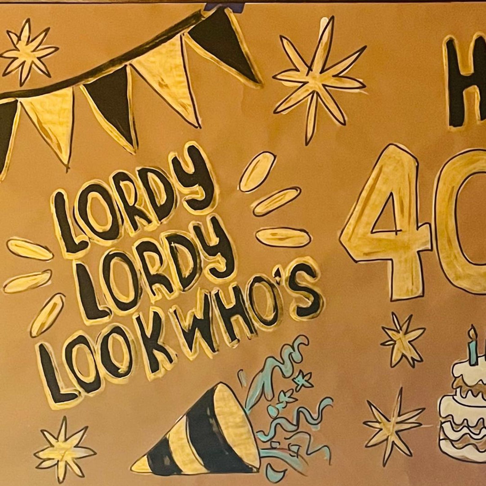 Hand Painted | Custom Craft Paper Banner | Birthday Sign | Anniversary ...