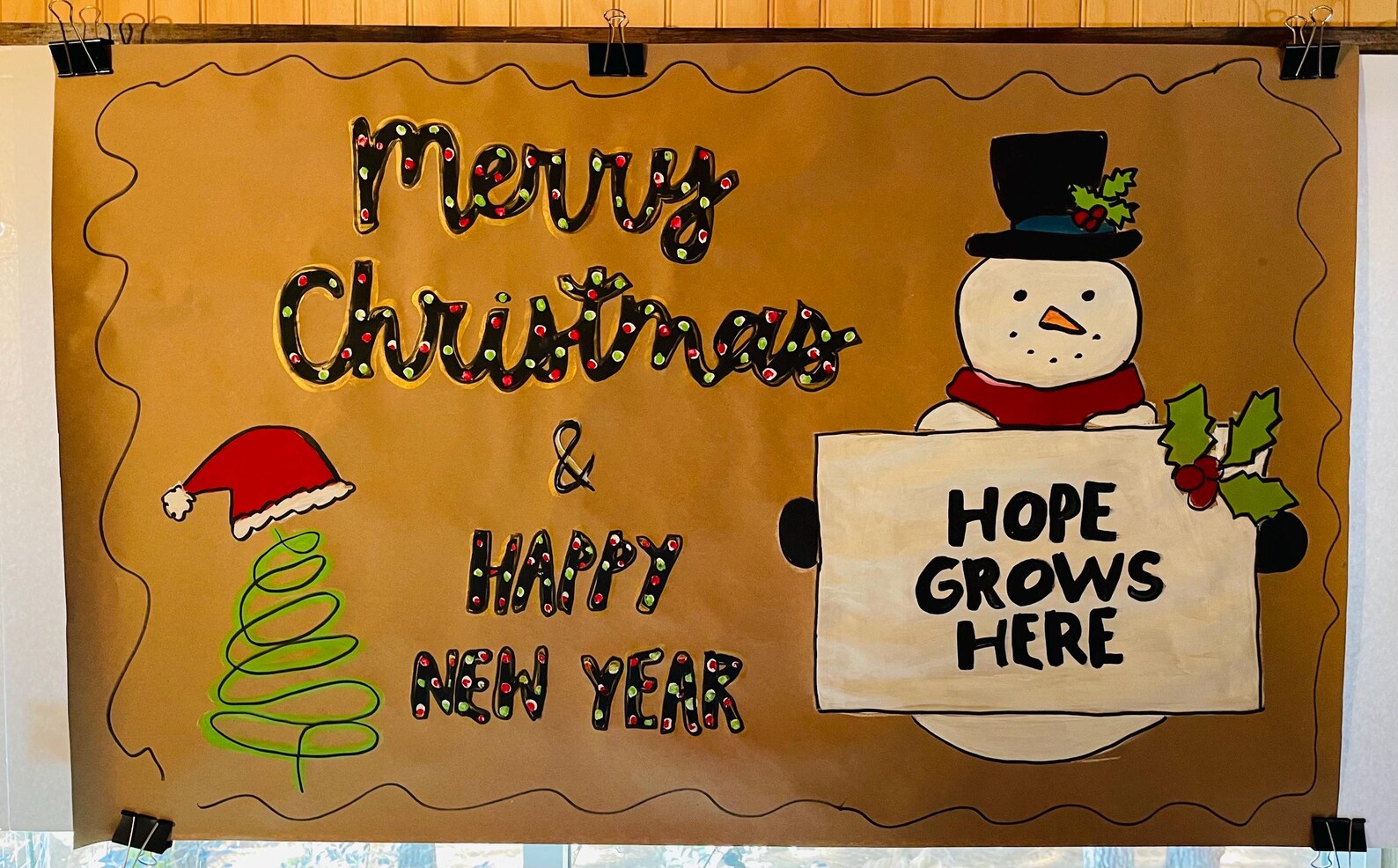Hand Painted | Custom Craft Paper Banner | Christmas Snowman Painted ...