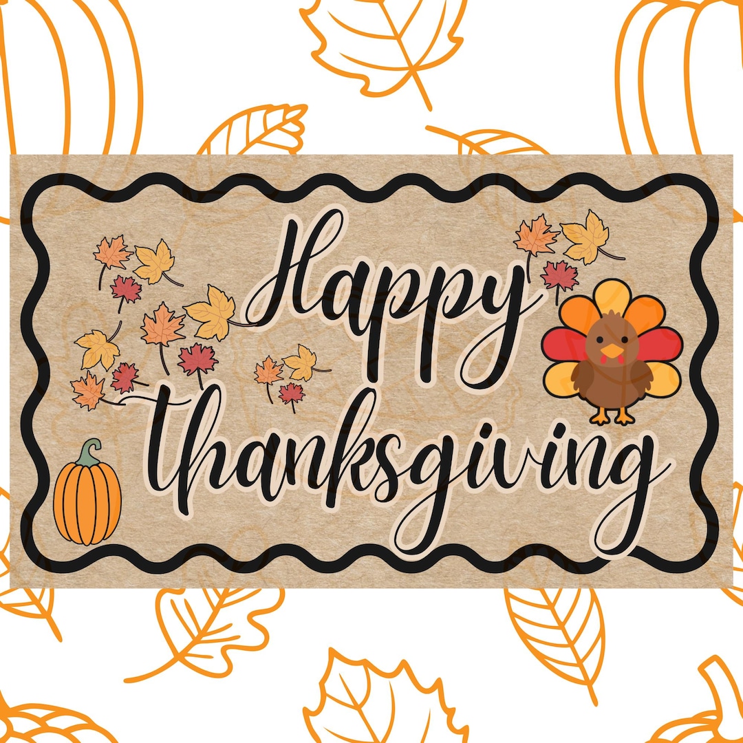 Happy Thanksgiving Banner, Pumpkin Spice, Colorful Leaves, Fall Theme ...
