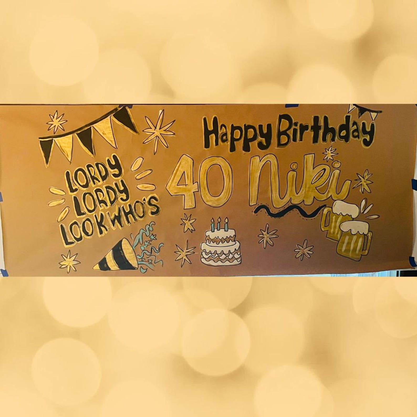 Hand Painted | Custom Craft Paper Banner | Birthday Sign | Anniversary ...