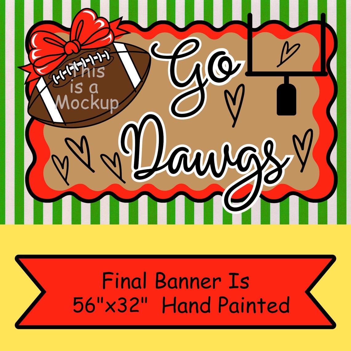 Hand Painted University of Georgia Bulldogs Banner | Craft Paper ...