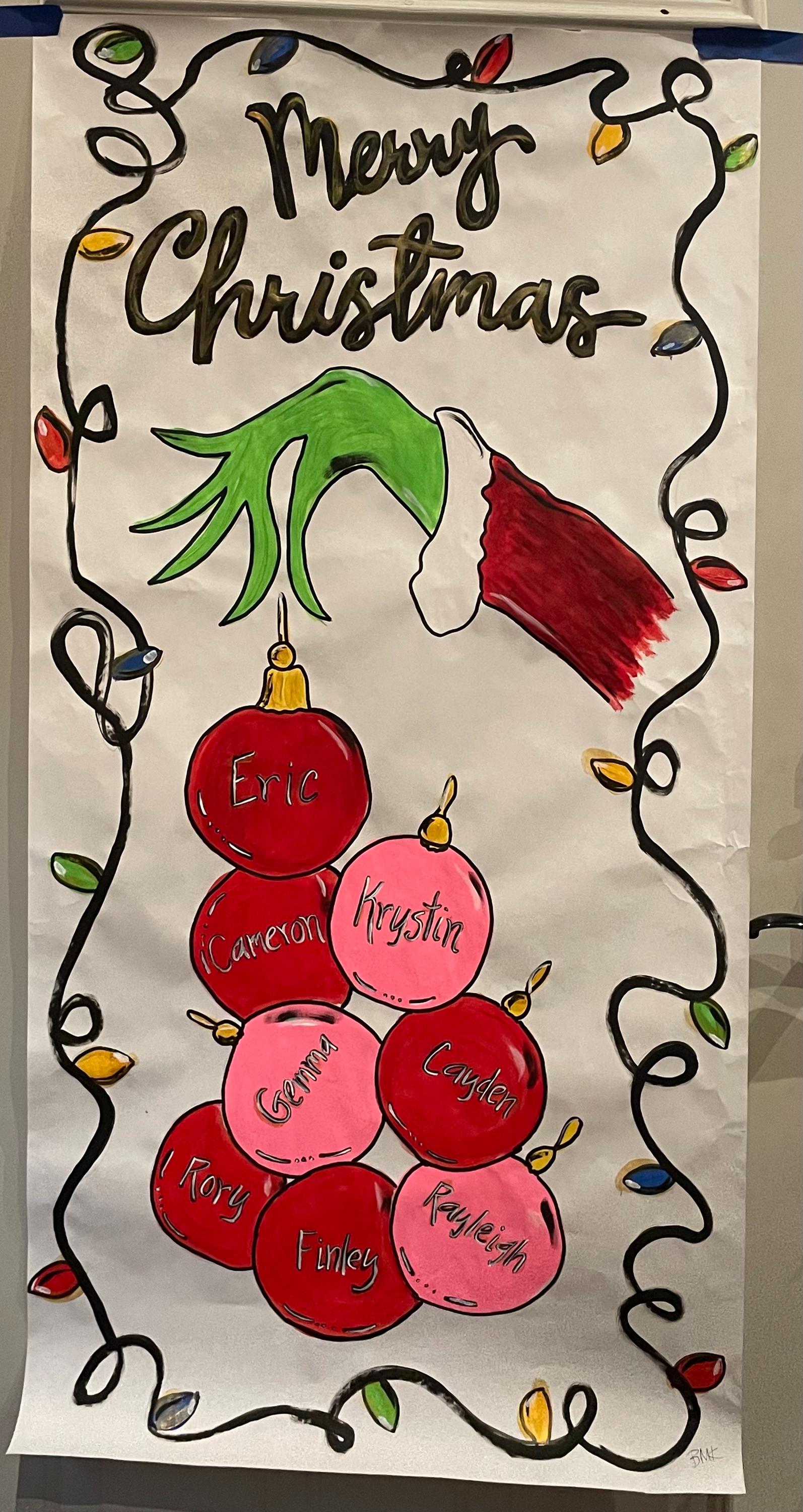 Hand Painted | Custom Craft Paper Banner | Christmas Snowman Painted ...