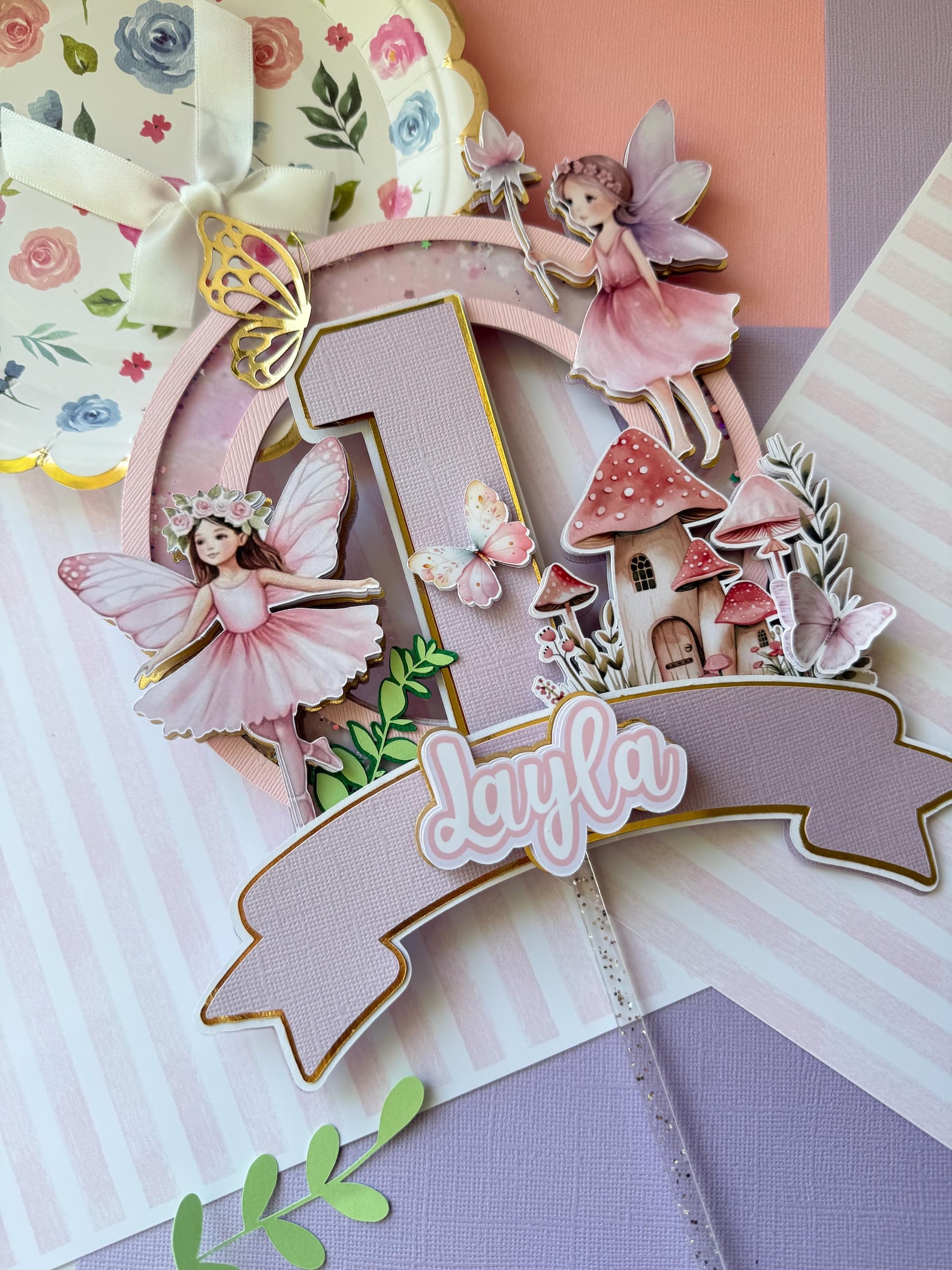 Fairy Cake Topper/fairy 1st Birthday Cake Topper/fairy Garden Birthday ...