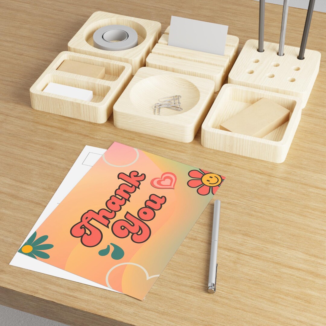 Thank You Card Postcards Set Note Card, Handwritten Stationery ...