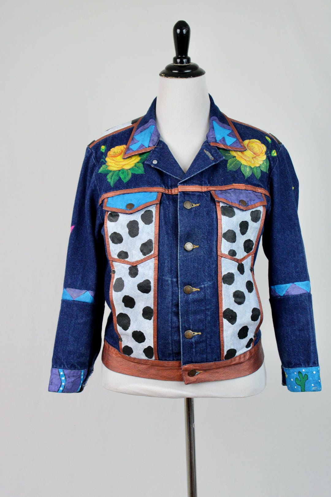 Vintage 1980s Hand Painted Jean Jacket Wrangler Jacket Medium - Etsy