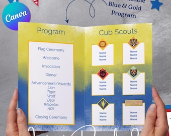 Blue and Gold Banquet Program Order of Events Custom, Scouts, Party ...