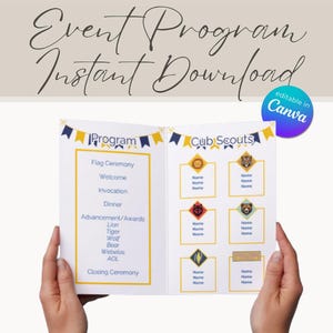 Blue and Gold Banquet Program Order of Events Custom, Scouts, Party ...