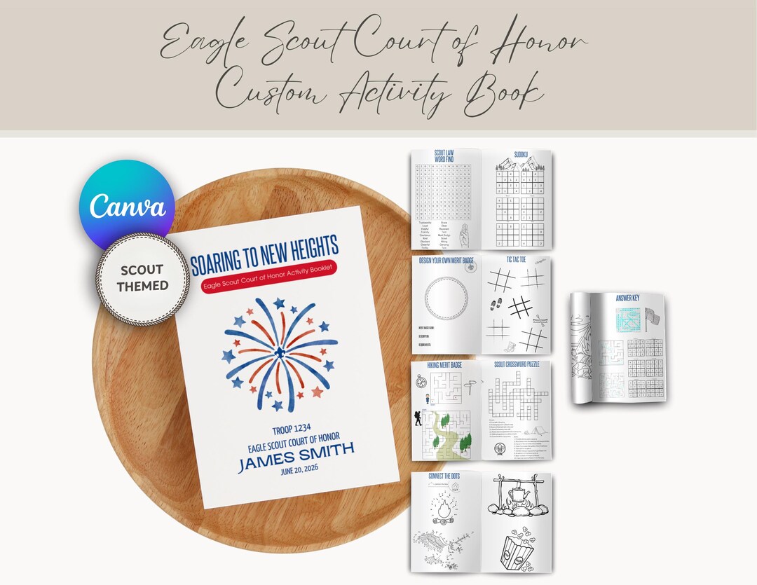 Eagle Scout Court Activity Booklet for Guests, Custom, Scouts, Party ...