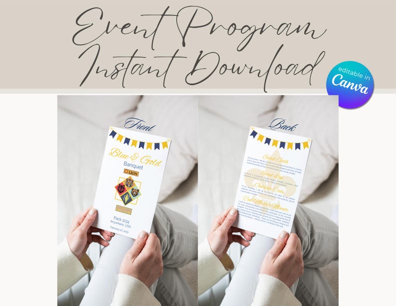 Blue and Gold Banquet Program Order of Events Custom, Scouts, Party ...