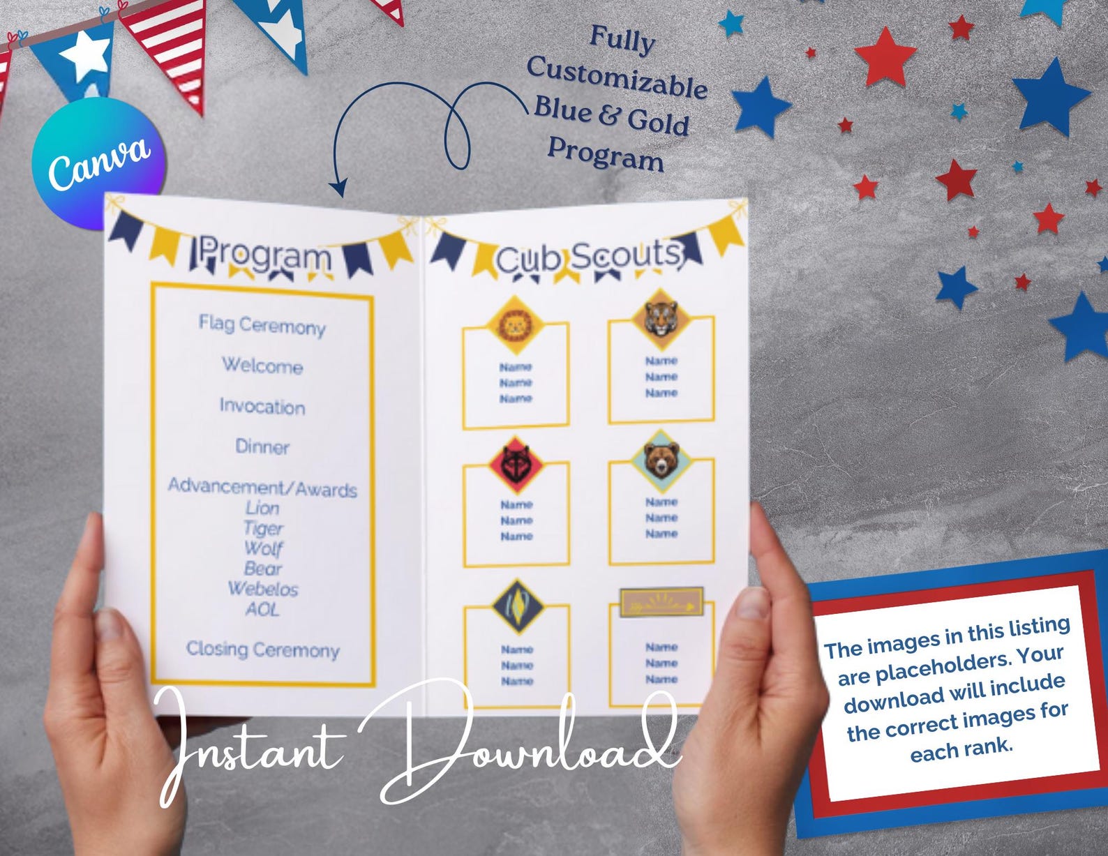 Blue and Gold Banquet Program Order of Events Custom, Scouts, Party ...