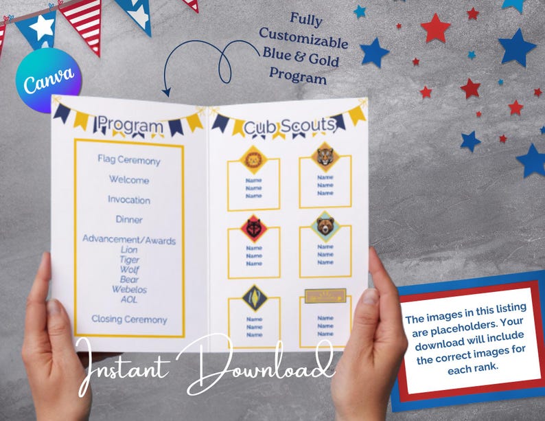 Blue and Gold Banquet Program Order of Events Custom, Scouts, Party ...