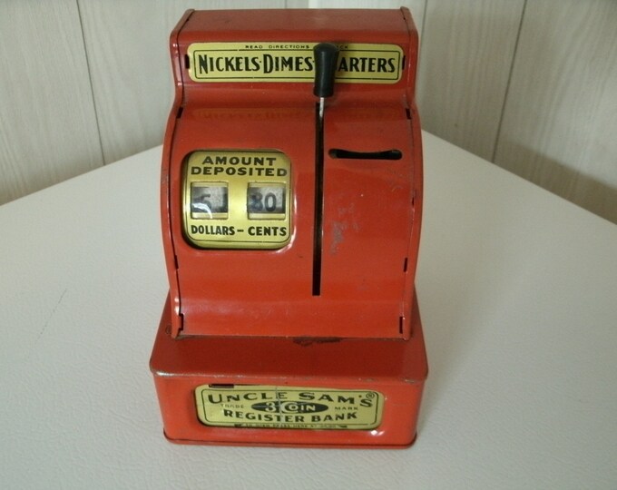 Cool Vintage Cash Register Uncle Sam Metal Bank - Etsy