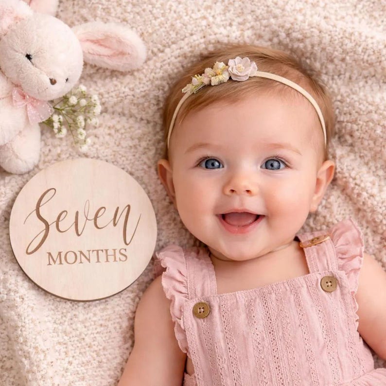 Milestone Sign for Baby, Wooden Month Marker, Newborn Milestones Photo ...