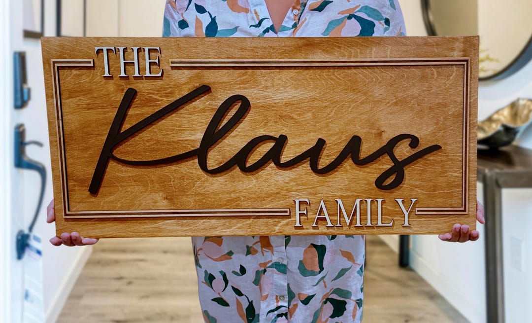 3D Family Last Name Sign, Farmhouse Plaque, Housewarming Event, Custom ...