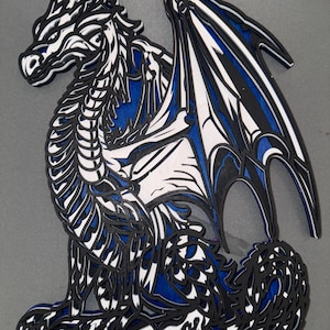 Multilayer Dragon Wall Art - 3D Laser Cut Wooden Fantasy Decor ...