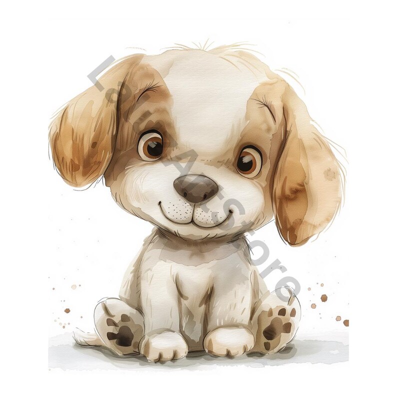 Cute Watercolor Animal Clipart, 20 Cute Animal PNG, Commercial Use ...