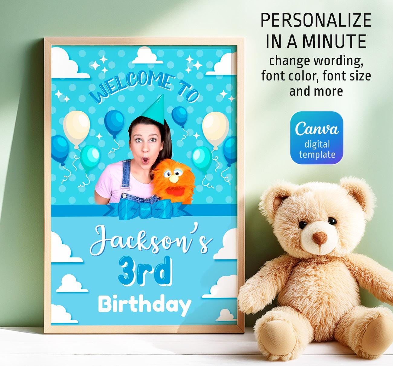 Ms Rachel Welcome In, Ms Rachel Welcome Sign, Printable Editable Girl ...