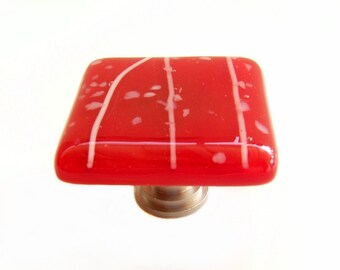 Red Glass Knobs Colorful Glass Kitchen Cabinet Hardware | Etsy