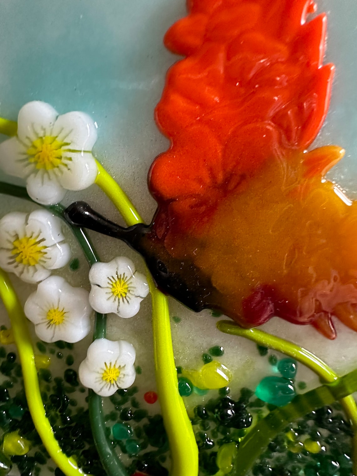 Spring Life 1 Table Top Art in Textured Art Glass. Handcrafted by Uneek ...