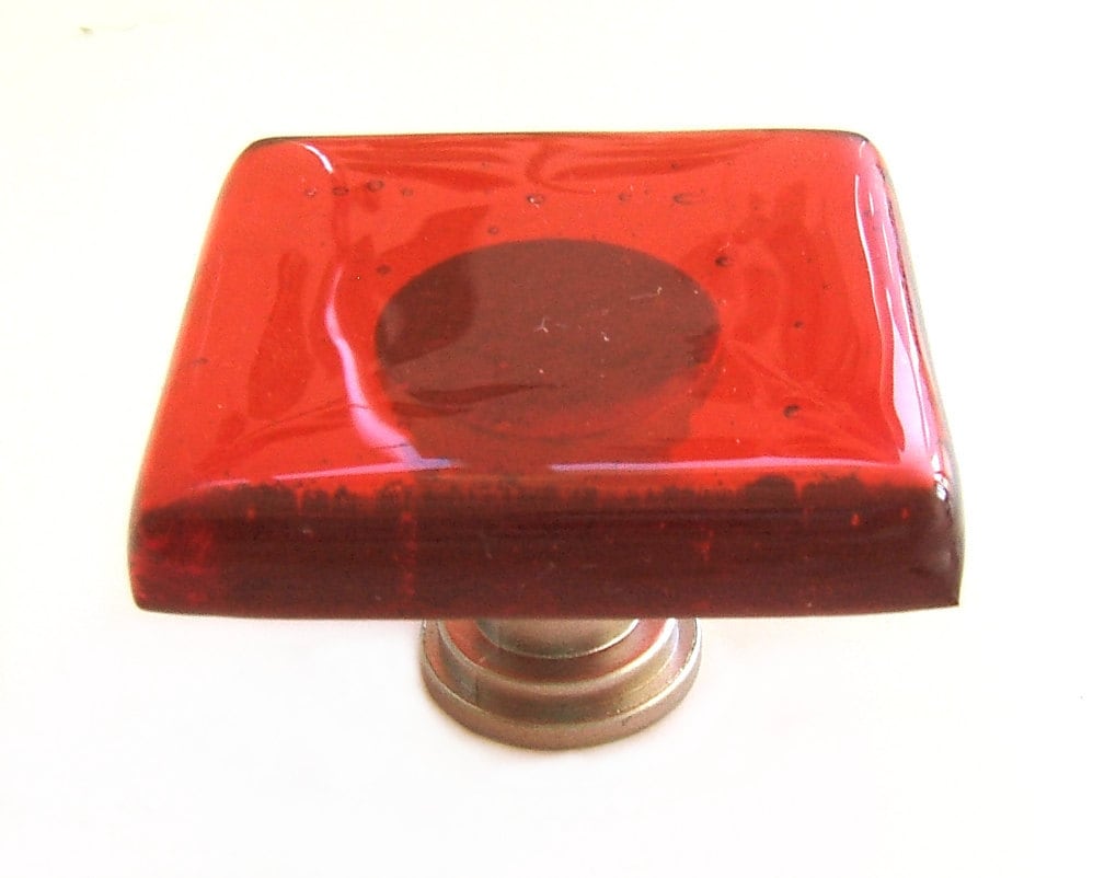 Red Glass Cabinet Handle or Drawer Pull Hardware Custom - Etsy