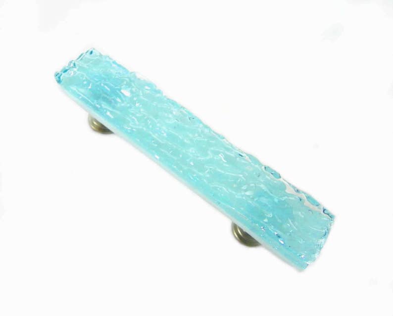 Glass Drawer Pulls in Light Blue Wave, Cabinet and Furniture Pulls ...