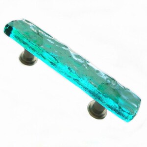 Aqua Blue Wave Kitchen Cabinet Handles in Softly Textured Wave Design ...