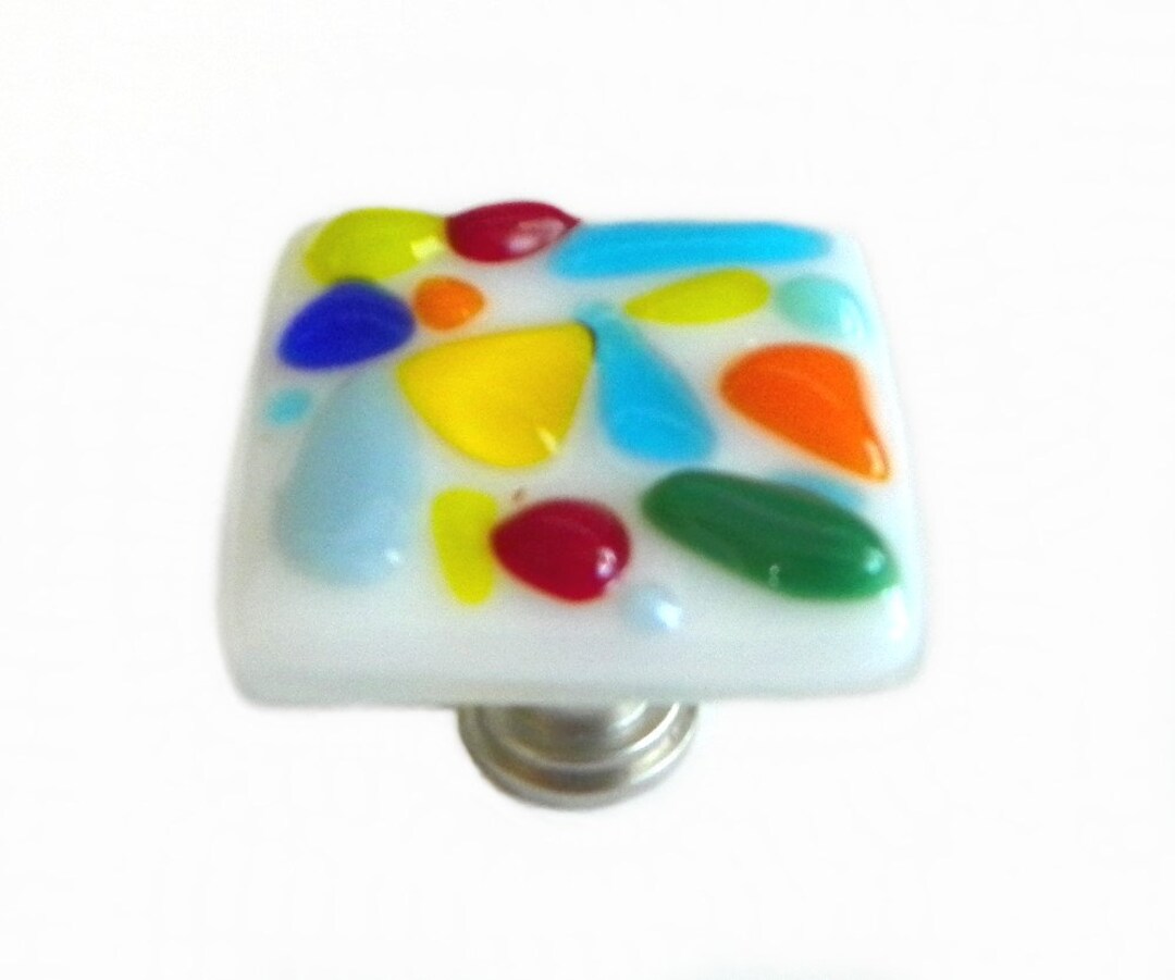 Colorful Art Glass Cabinet Knobs Hardware by Uneek Glass Fusions K2381 - Etsy