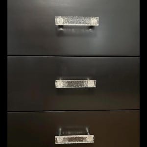 Crystal Clear Glass Kitchen Cabinet Drawer Pull in Wave Design by Uneek ...