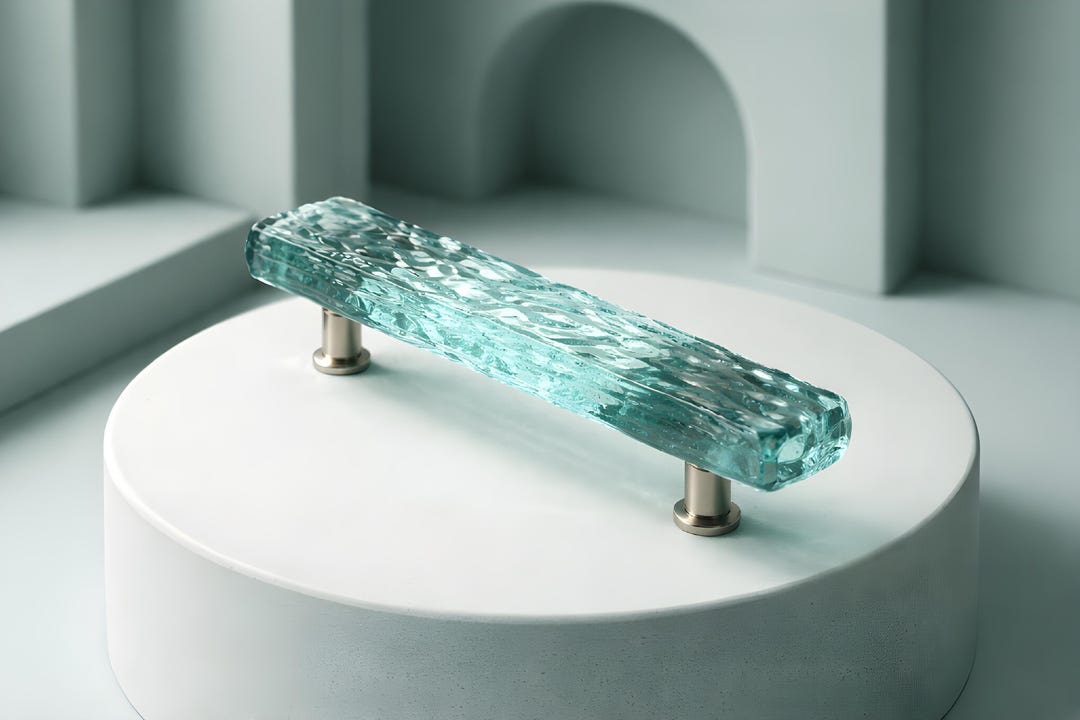 Sea Foam Wave Pulls, Glass Pulls, Beach Pulls, Kitchen Handles, Wave ...