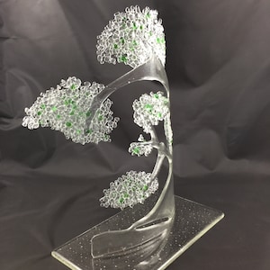Art Glass Bonzai Tree by Uneek Glass Fusions. Glass Tree in Clear With ...