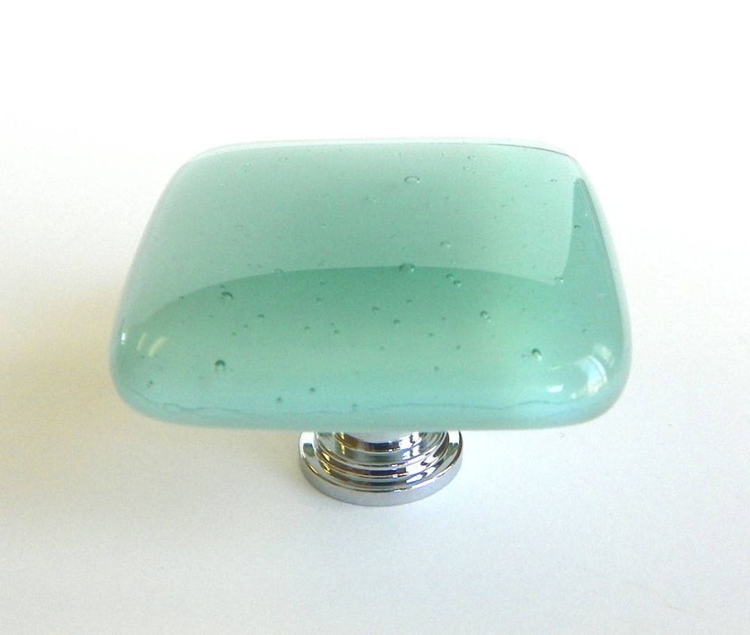 Seafoam Glass Knob. Beach Knobs for Kitchen Cabinets Bathroom Vanity ...