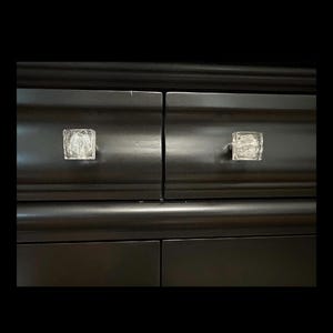 Crystal Clear Glass Kitchen Cabinet Drawer Pull in Wave Design by Uneek ...