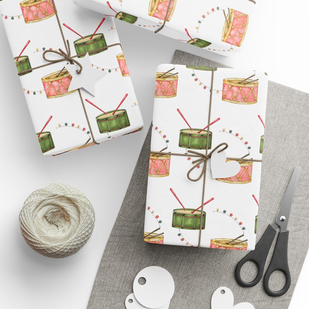 Little Drums Wrapping Paper Premium Gift Wrap for Holidays, Christmas ...