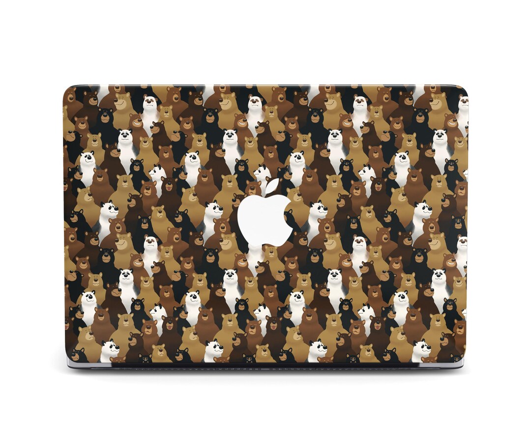 Hard MacBook Case Bears and Pandas Art Cute Funny Art Cartoon Kids Gift ...