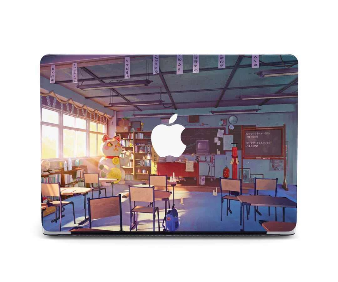 Cozy Empty Classroom MacBook Case Anime Art Design Hard Case Cover for ...