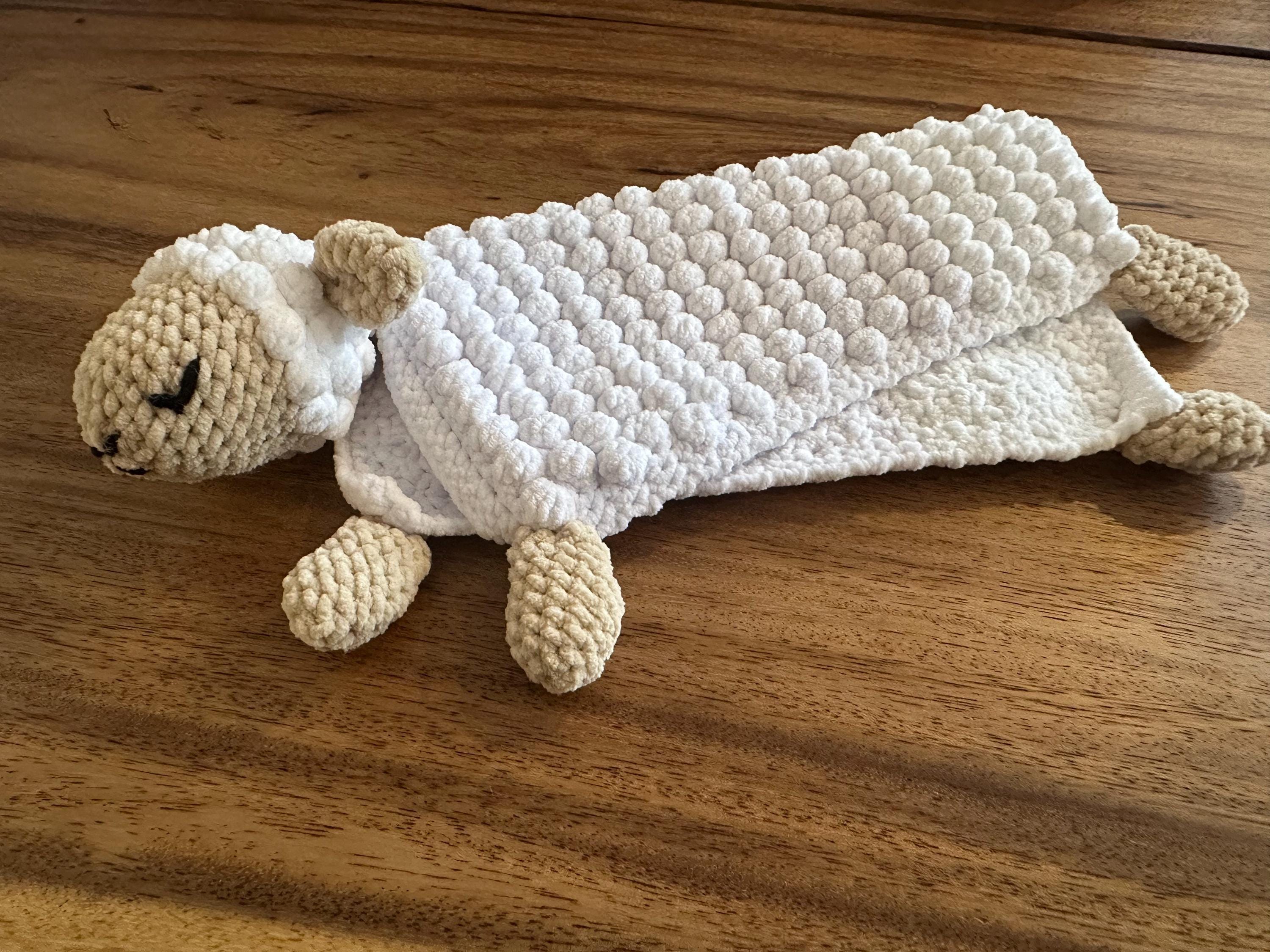 Sheep Lovey Toy, Crochet Lamb Sleeping Toy, Farm Animal Cuddle Plushie ...