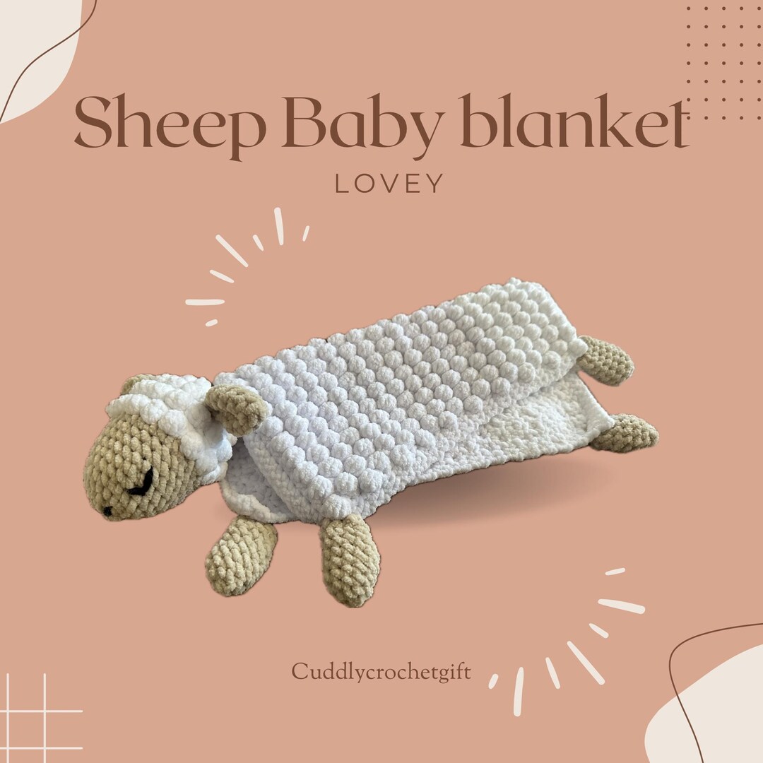 Sheep Lovey Toy, Crochet Lamb Sleeping Toy, Farm Animal Cuddle Plushie ...