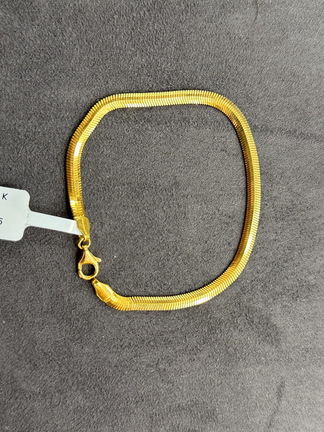 22K Solid Gold Snake Herringbone Bracelet, 22K Yellow Gold Snake Chain ...