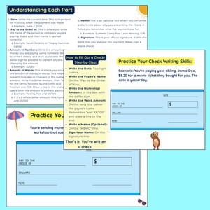 How to Write a Check Printable Activity,middle School Worksheet,kids ...